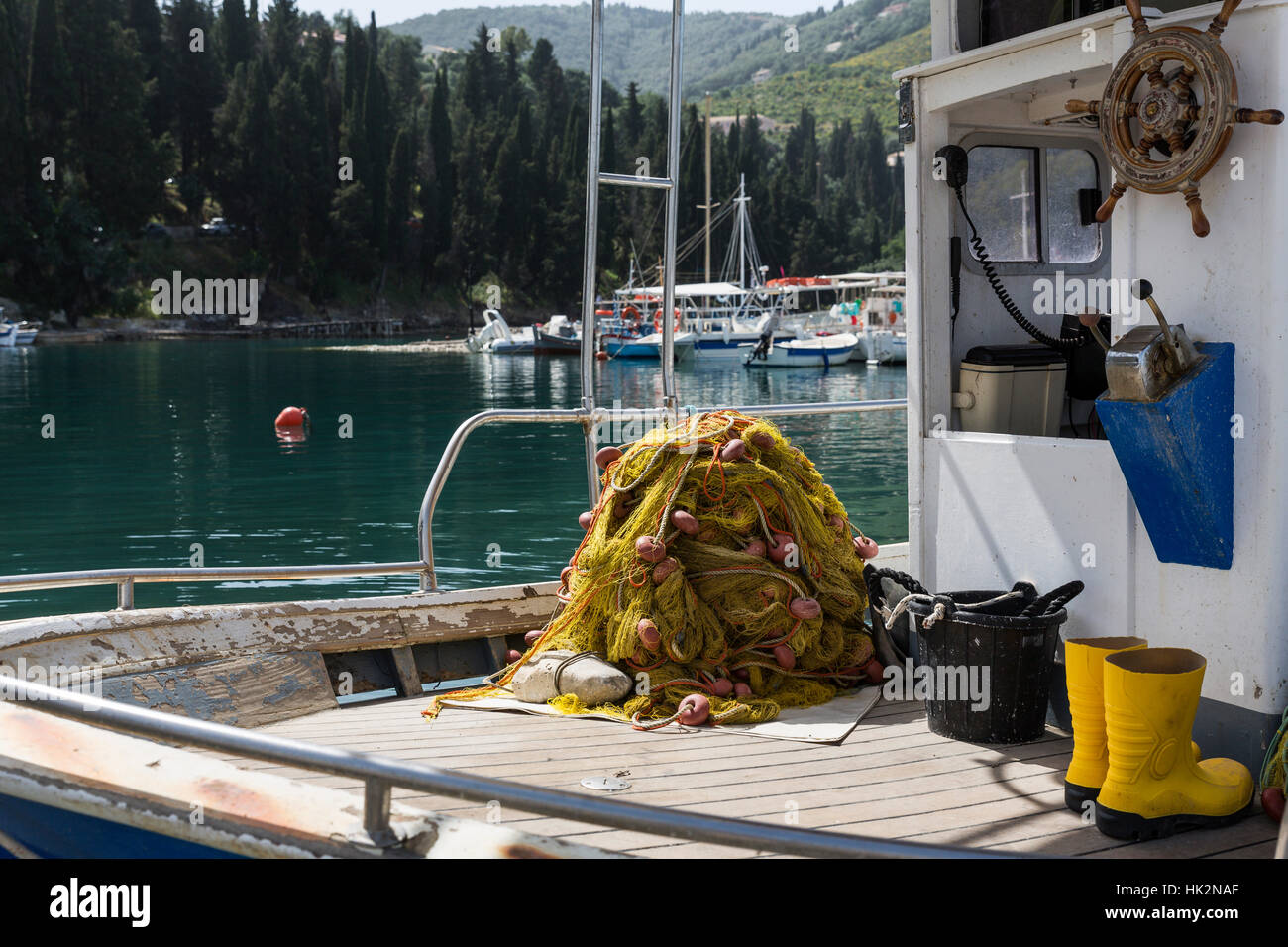fishing boat in corfu,greece Stock Photo - Alamy