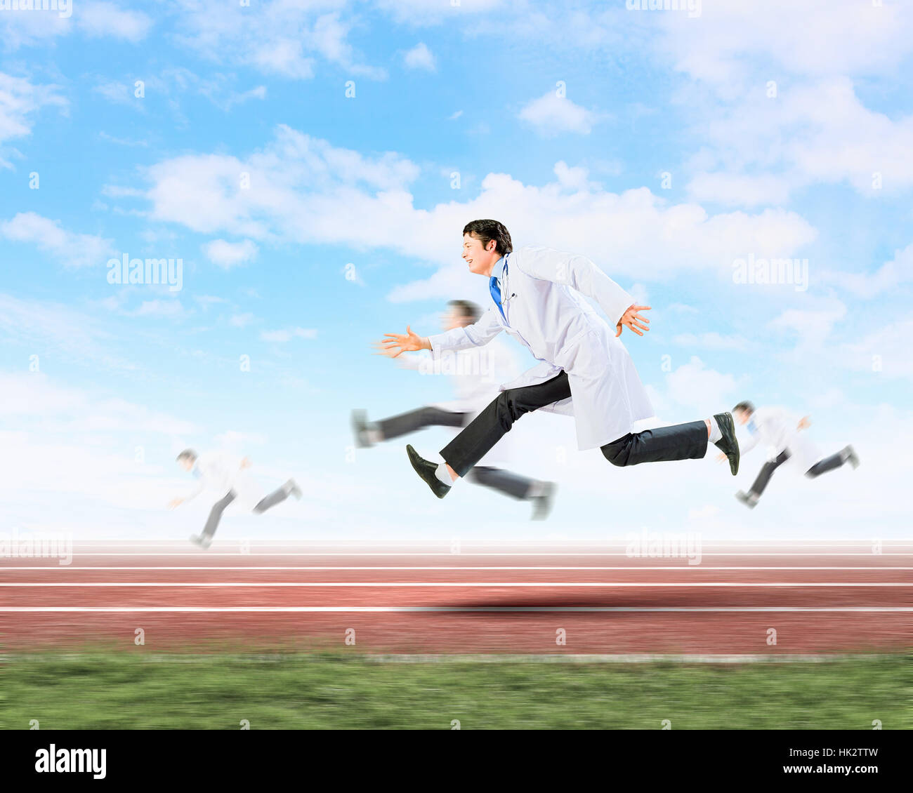 Image of funny doctors running at stadium hi-res stock photography and ...