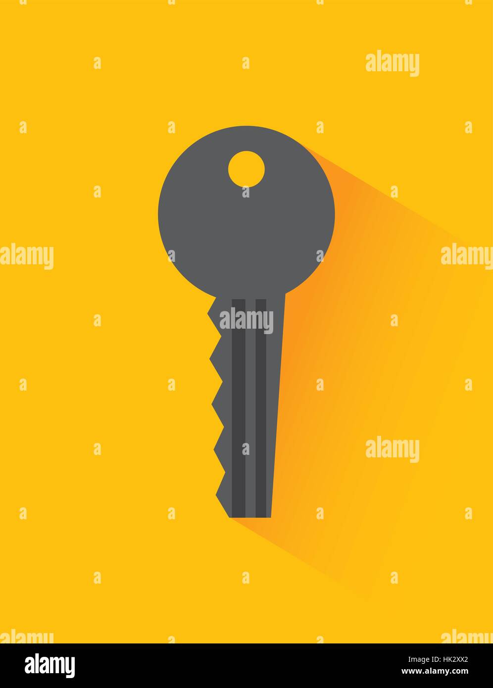key icon over yellow background. colorful design. vector illustration ...
