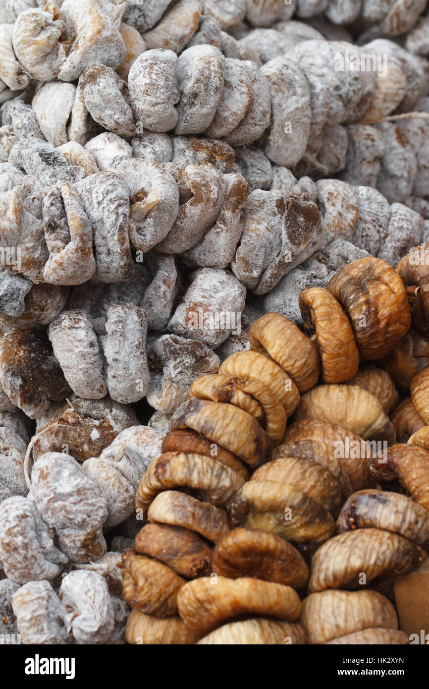Background of sun-dried and dried figs closeup Stock Photo - Alamy
