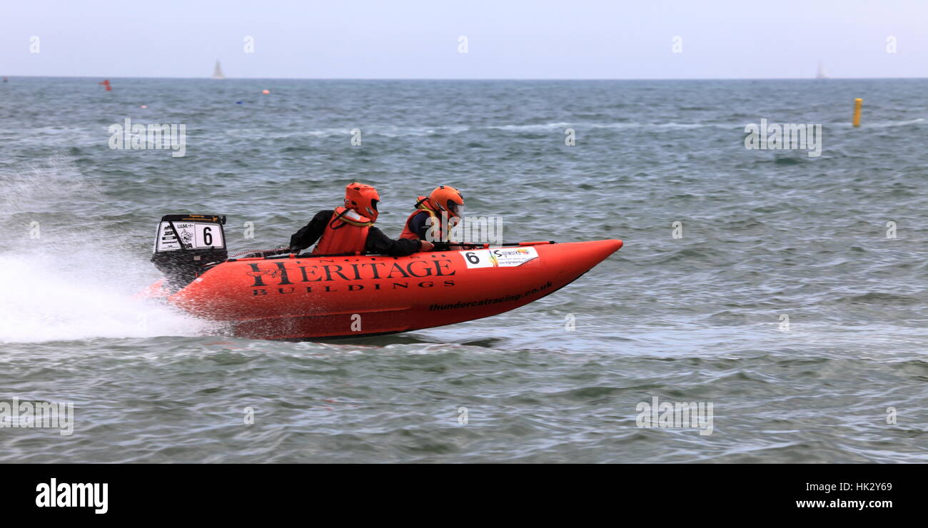Thundercat offshore RIB circuit racing at Bournemouth Beach Dorset UK ...