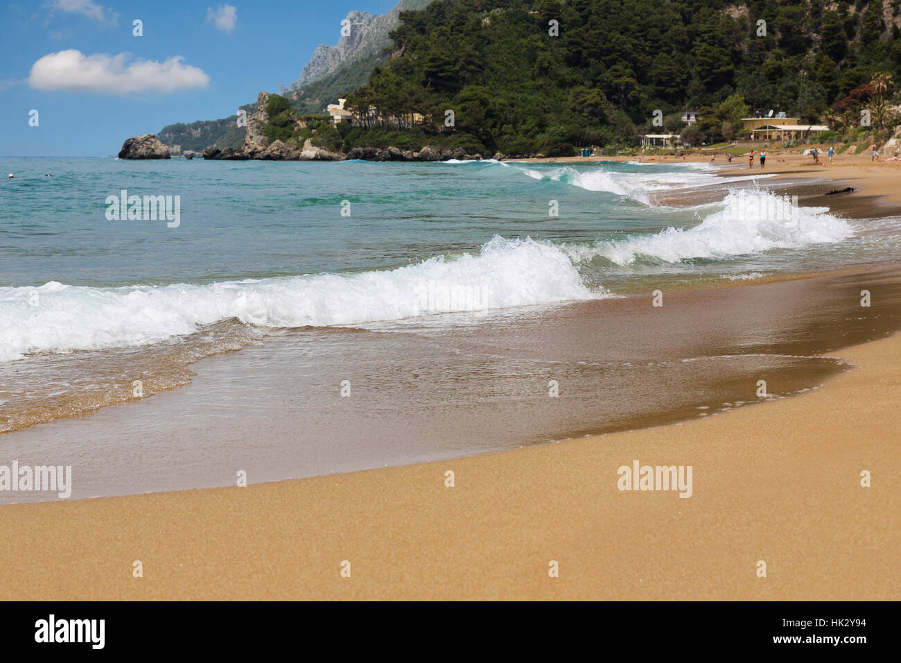 greece, beach, seaside, the beach, seashore, sandy beach, corfu, blue ...