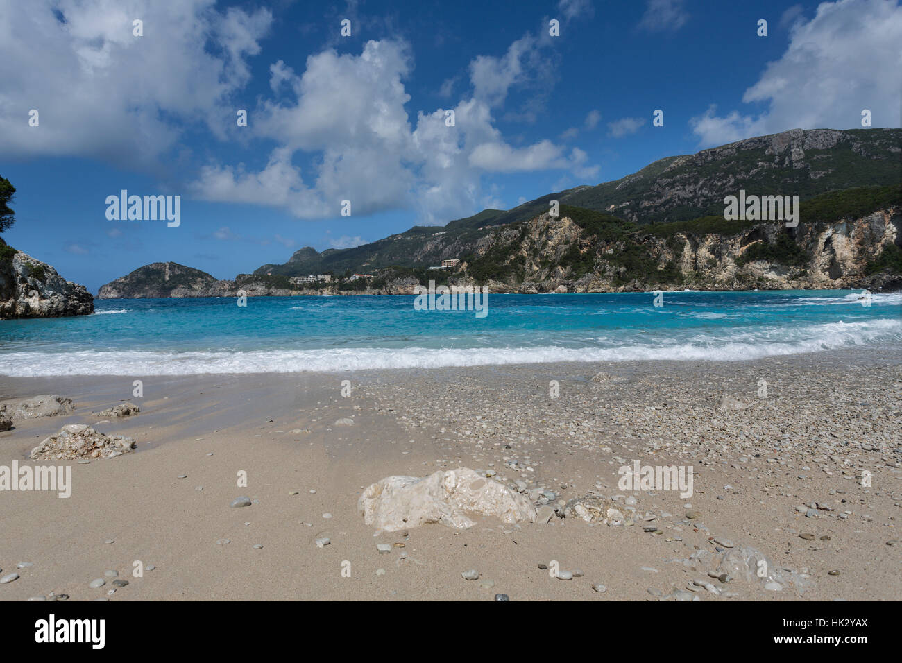 rovinia beach in liapades on the island of corfu,greece Stock Photo - Alamy