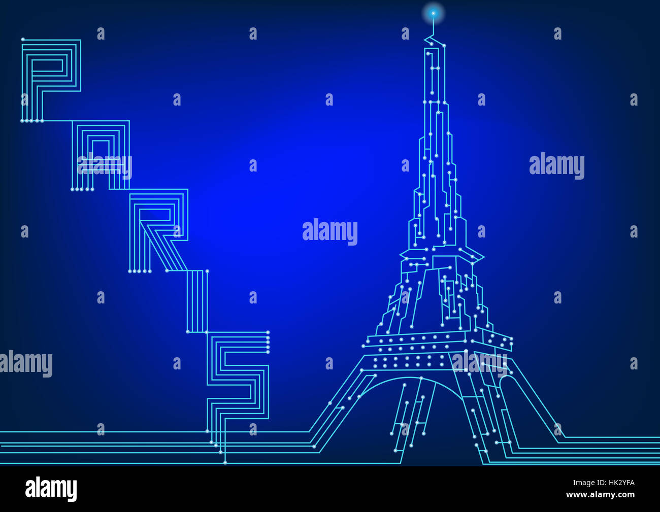 paris, digital, technology, circuit, city, town, engineering, energy ...