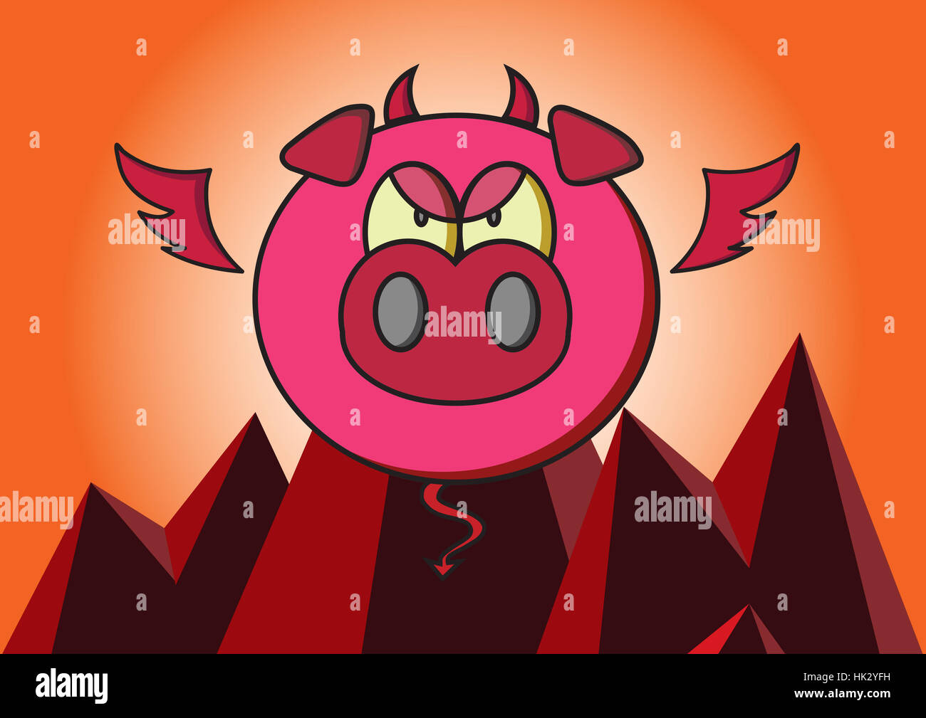 Evil pig cartoon drawing hi-res stock photography and images - Alamy