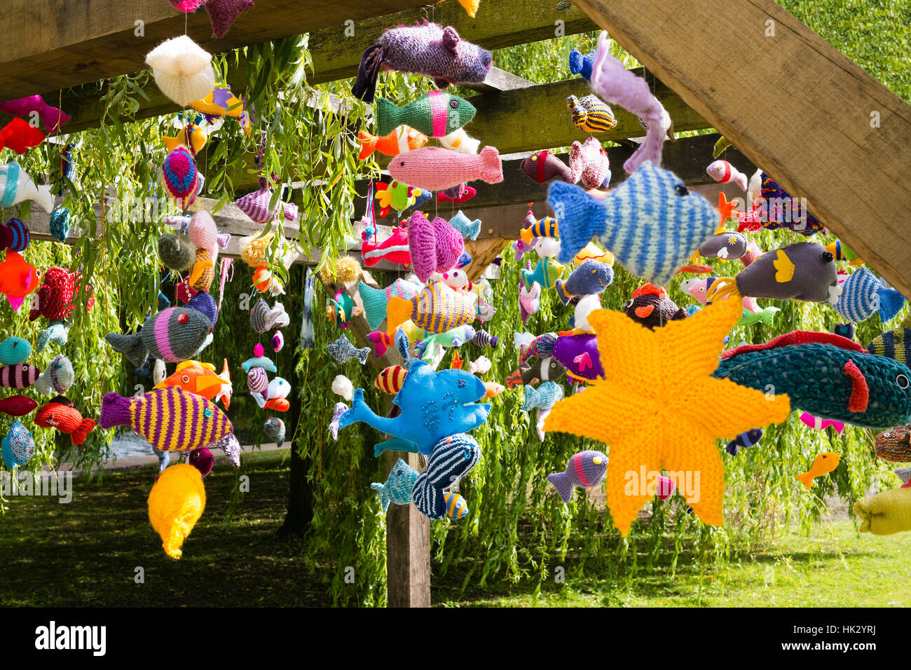 Fantasy Fish Yarnstorm in Rowntree Park, York, England, UK Stock Photo ...