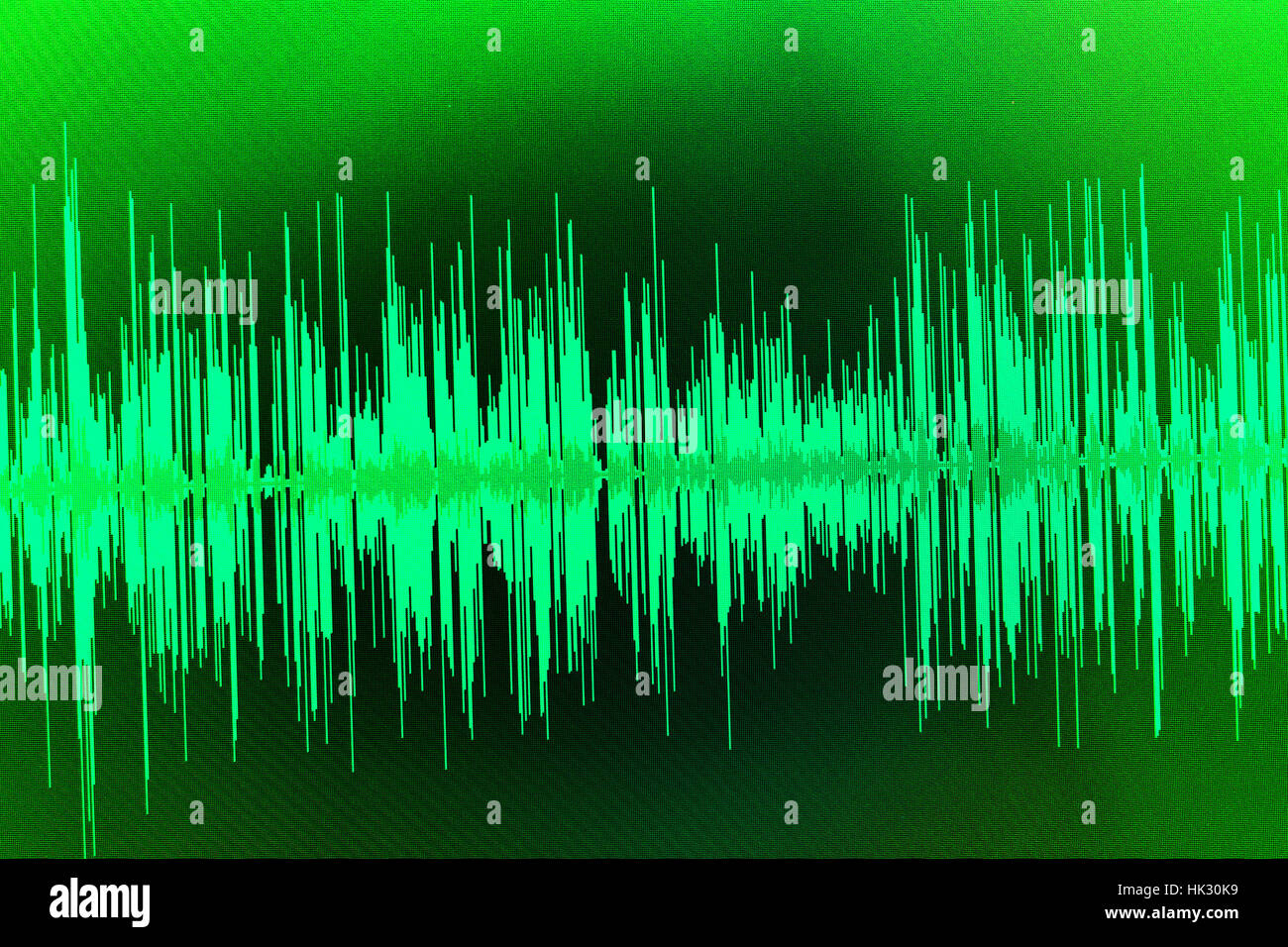Sound recording studio audio wave on computer screen in professional ...