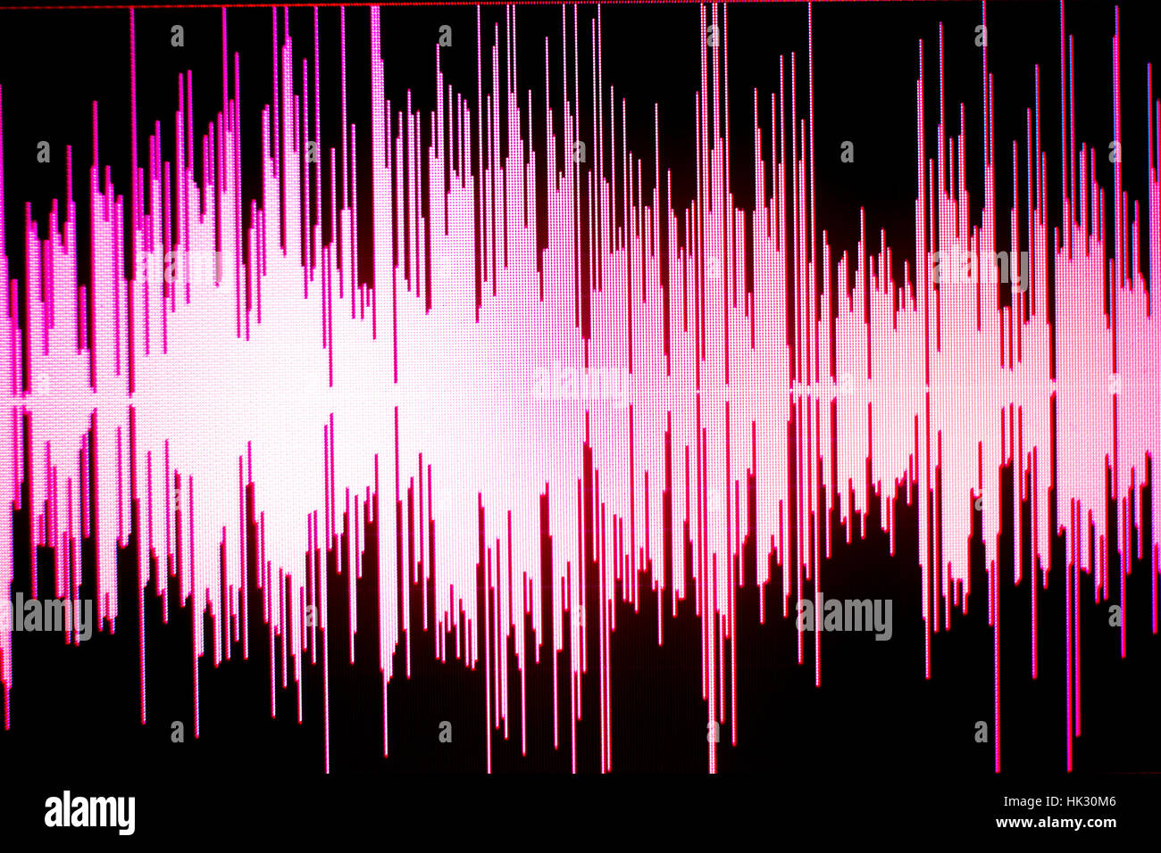 Sound recording studio audio wave on computer screen in professional ...