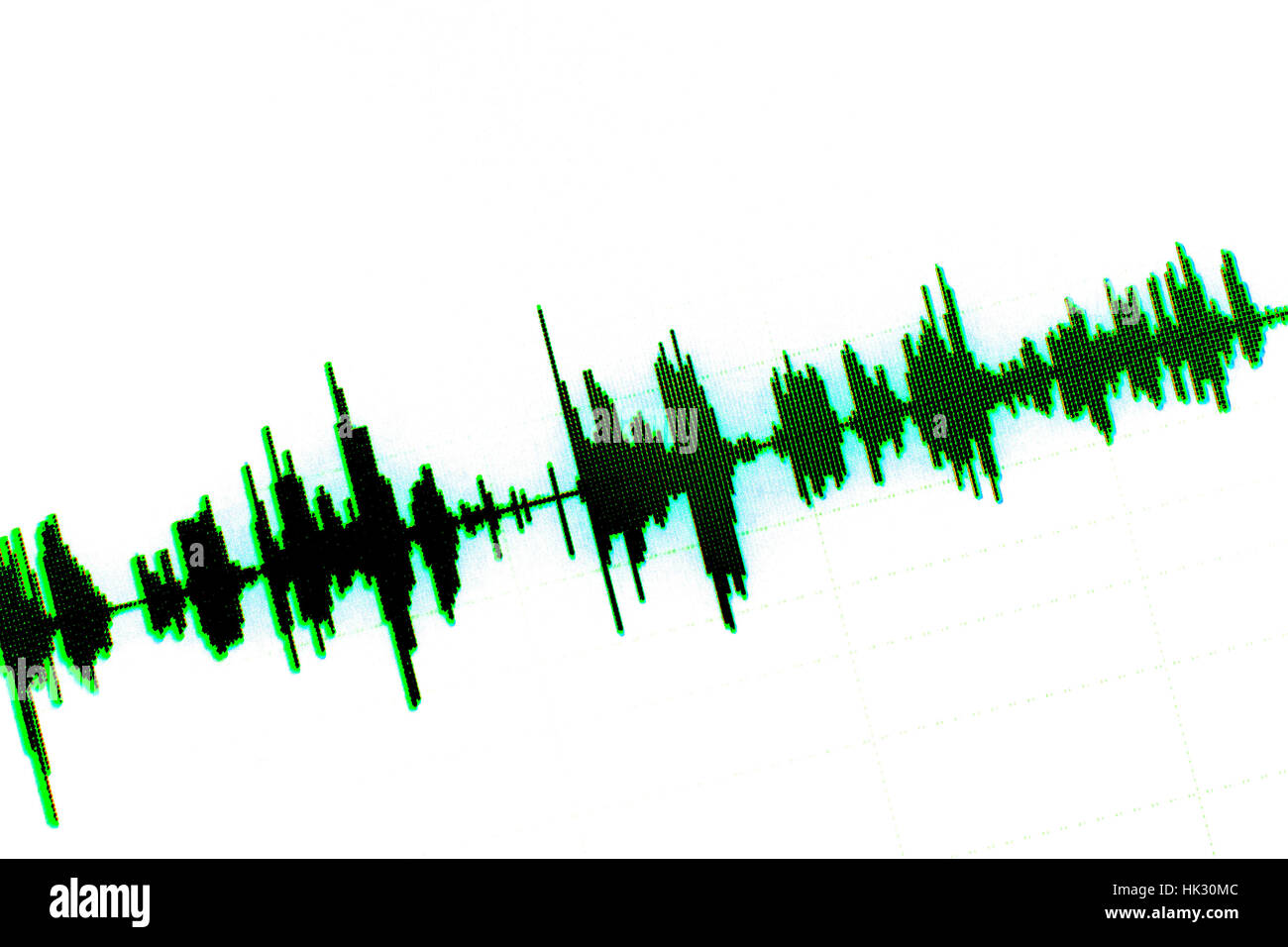 Sound recording studio audio wave on computer screen in professional ...