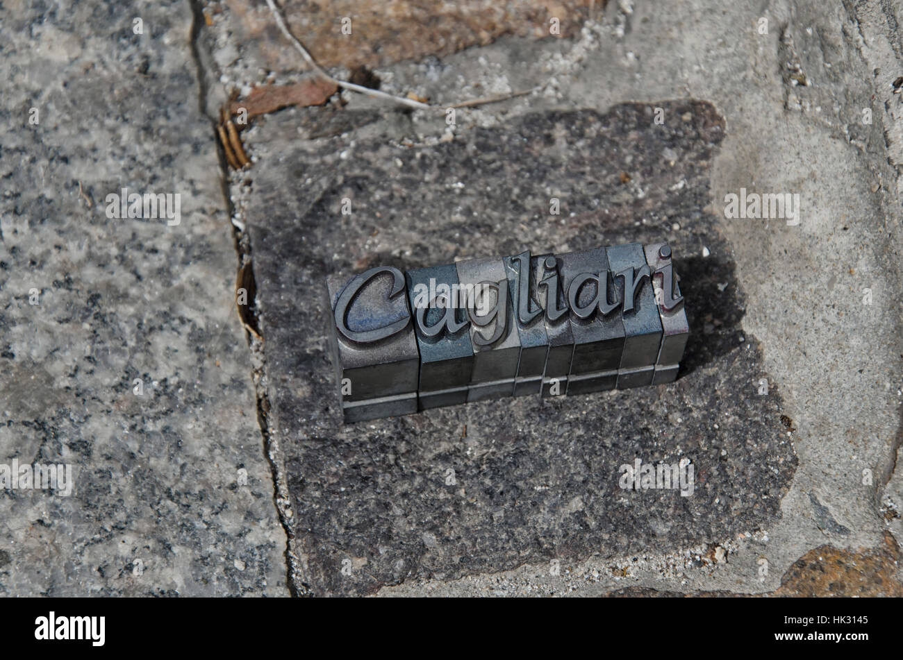 Cast metal type pieces that can be used as logo Stock Photo - Alamy