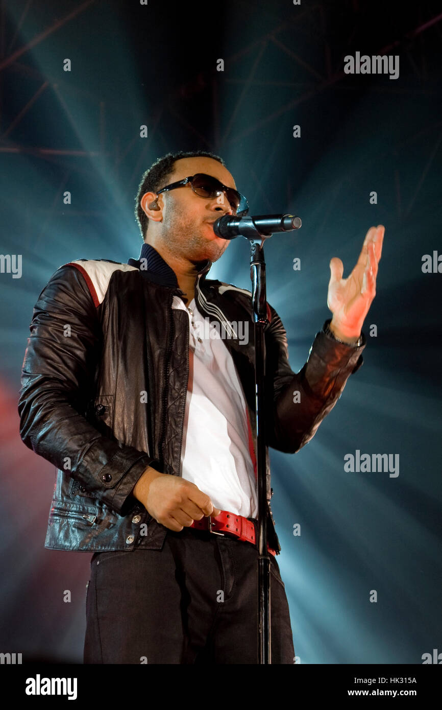 Padua, Italy - March 23, 2009 - Singer JOHN LEGEND performs at Palanet ...