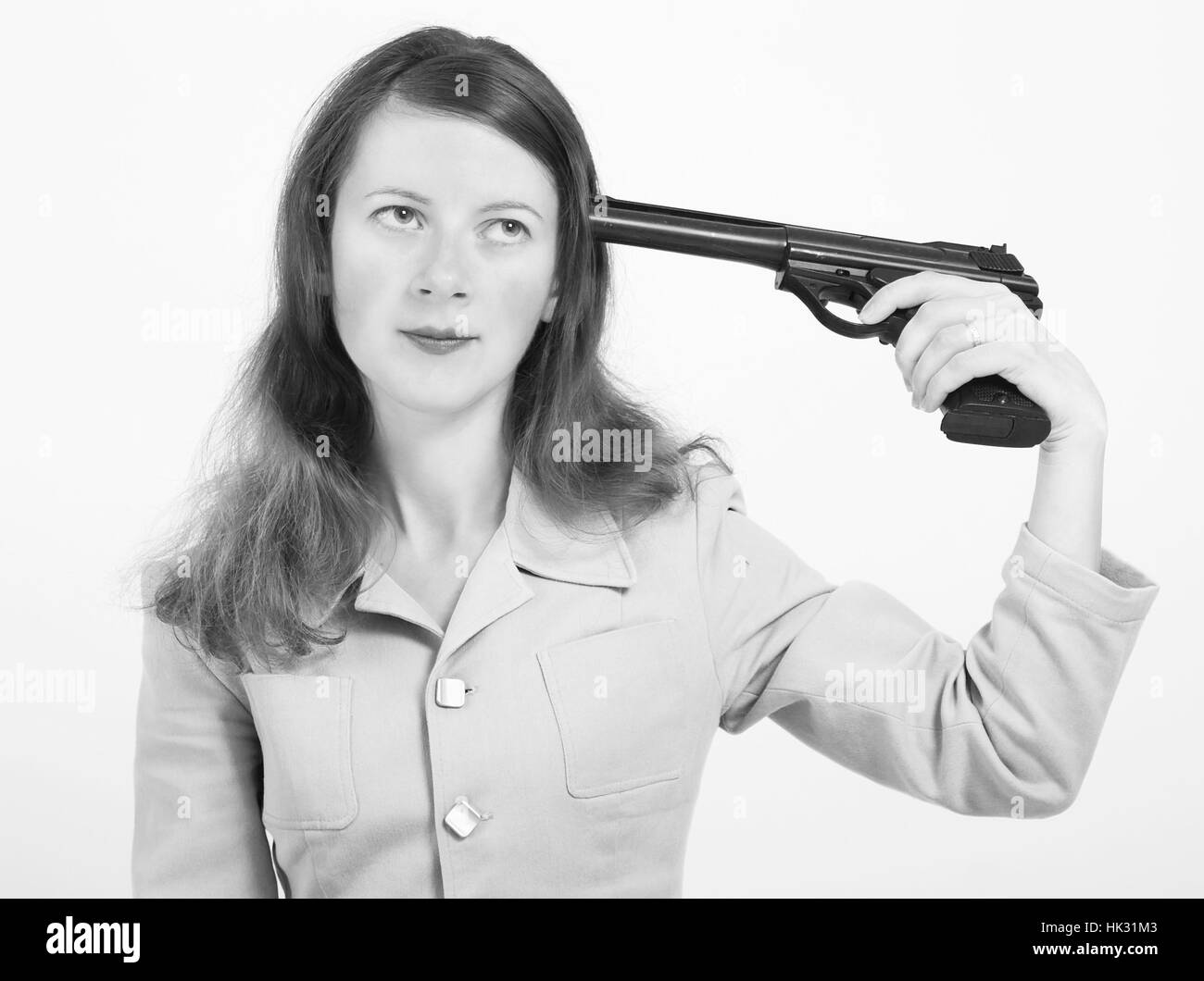 Hand pointing gun Black and White Stock Photos & Images - Alamy