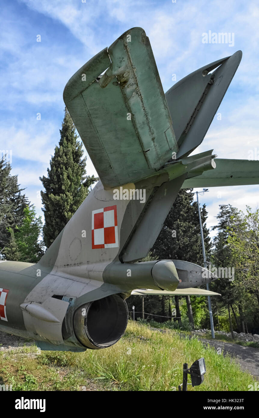 View of the rudder of the Lim-6bis jet fighter Stock Photo - Alamy