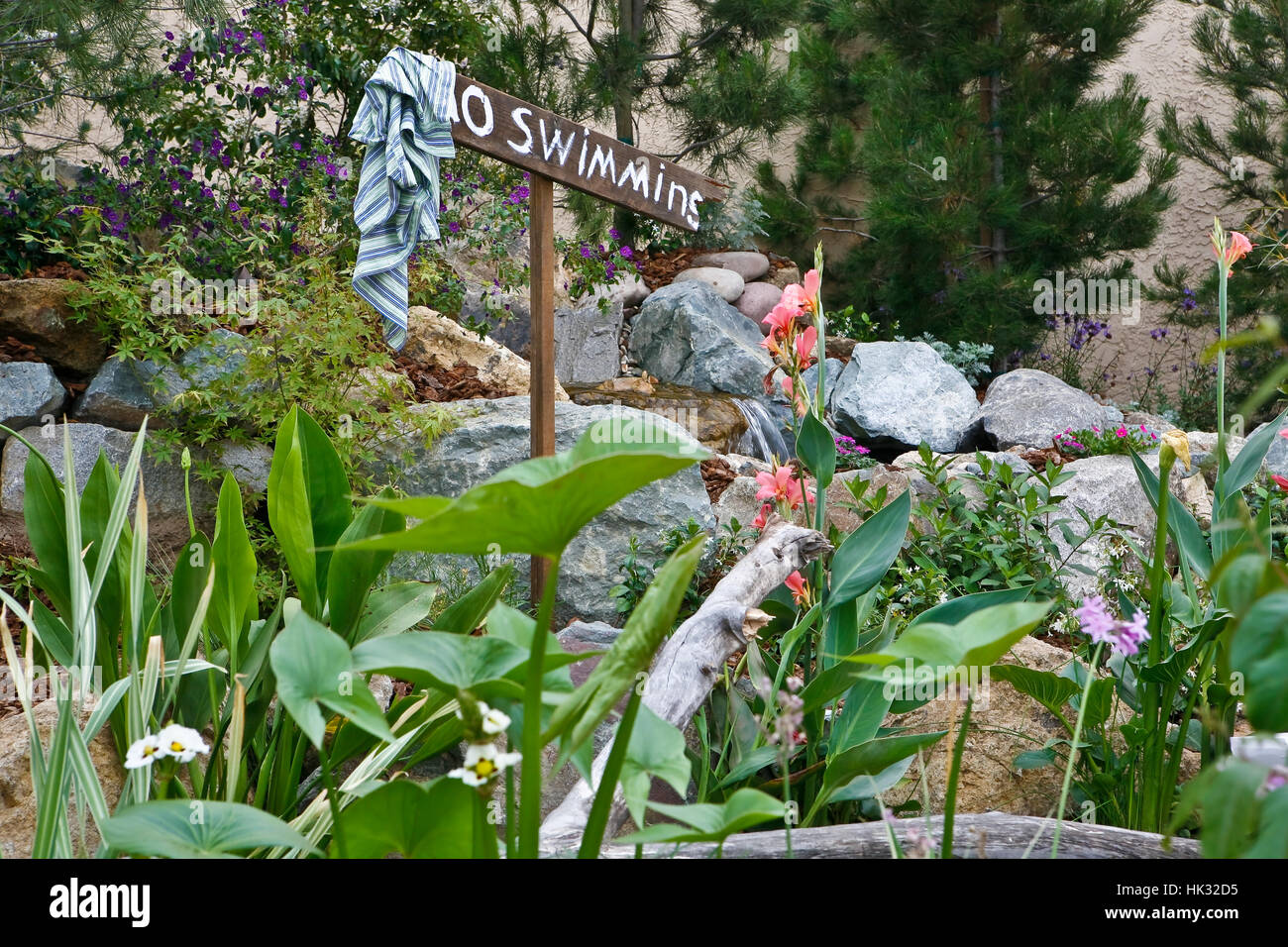 Fish pond theme landscape at the San Diego County Fair in Del Mar, CA ...
