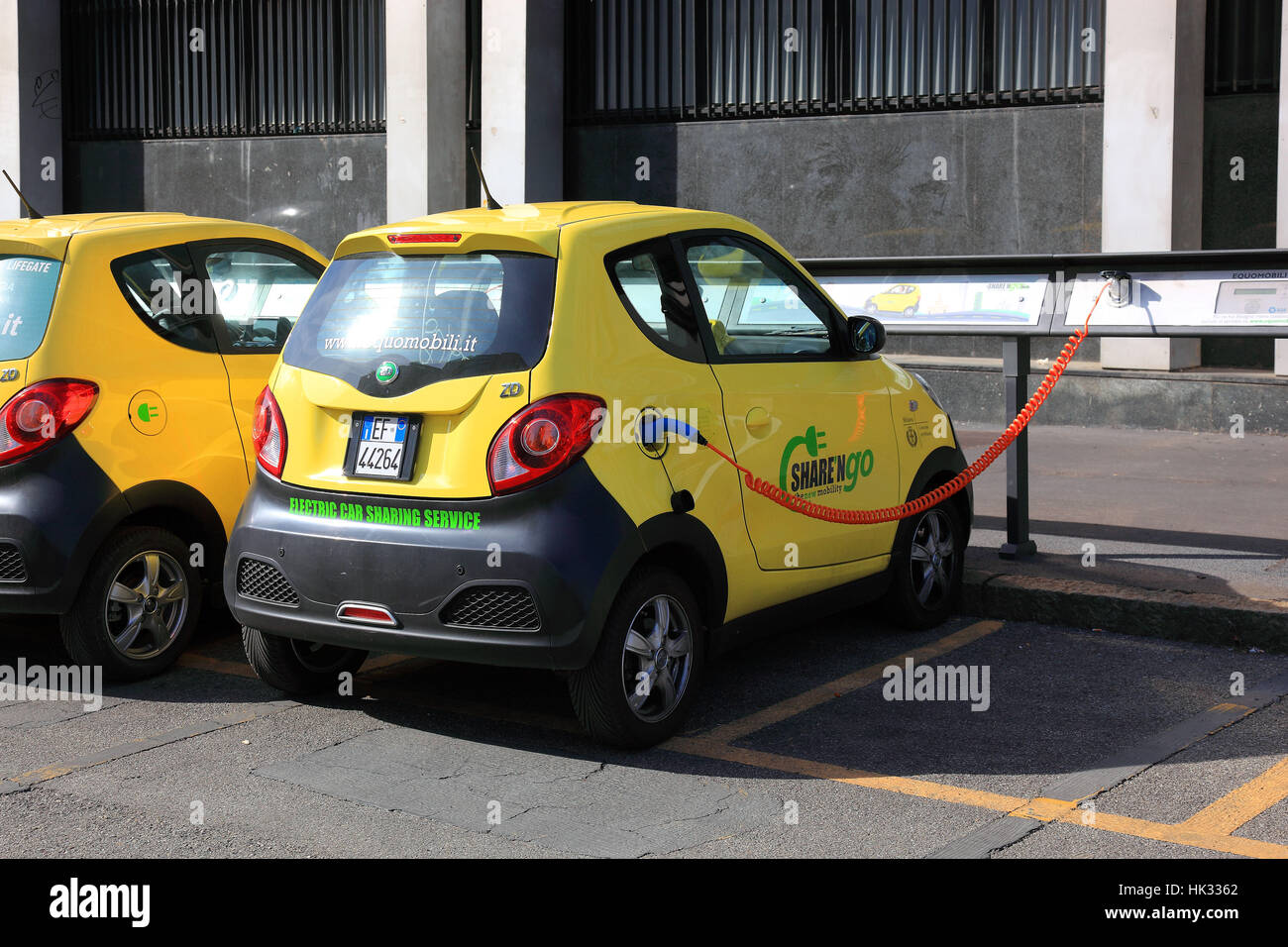 Italy, city of Milan, electric car sharing service, electric cars, e ...