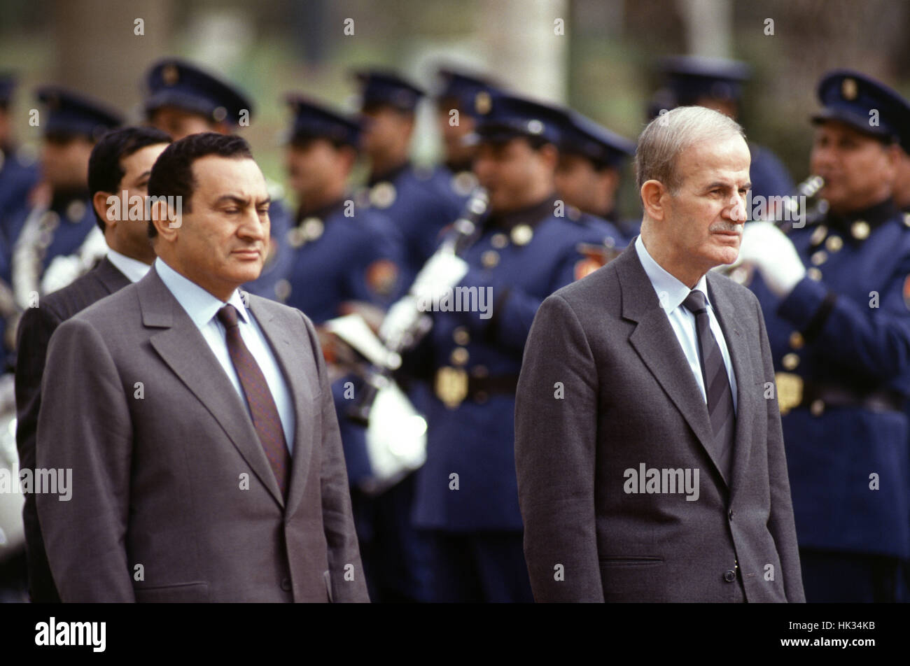 Syrian President Hafez Al Assad visits Cairo on a state visit during ...