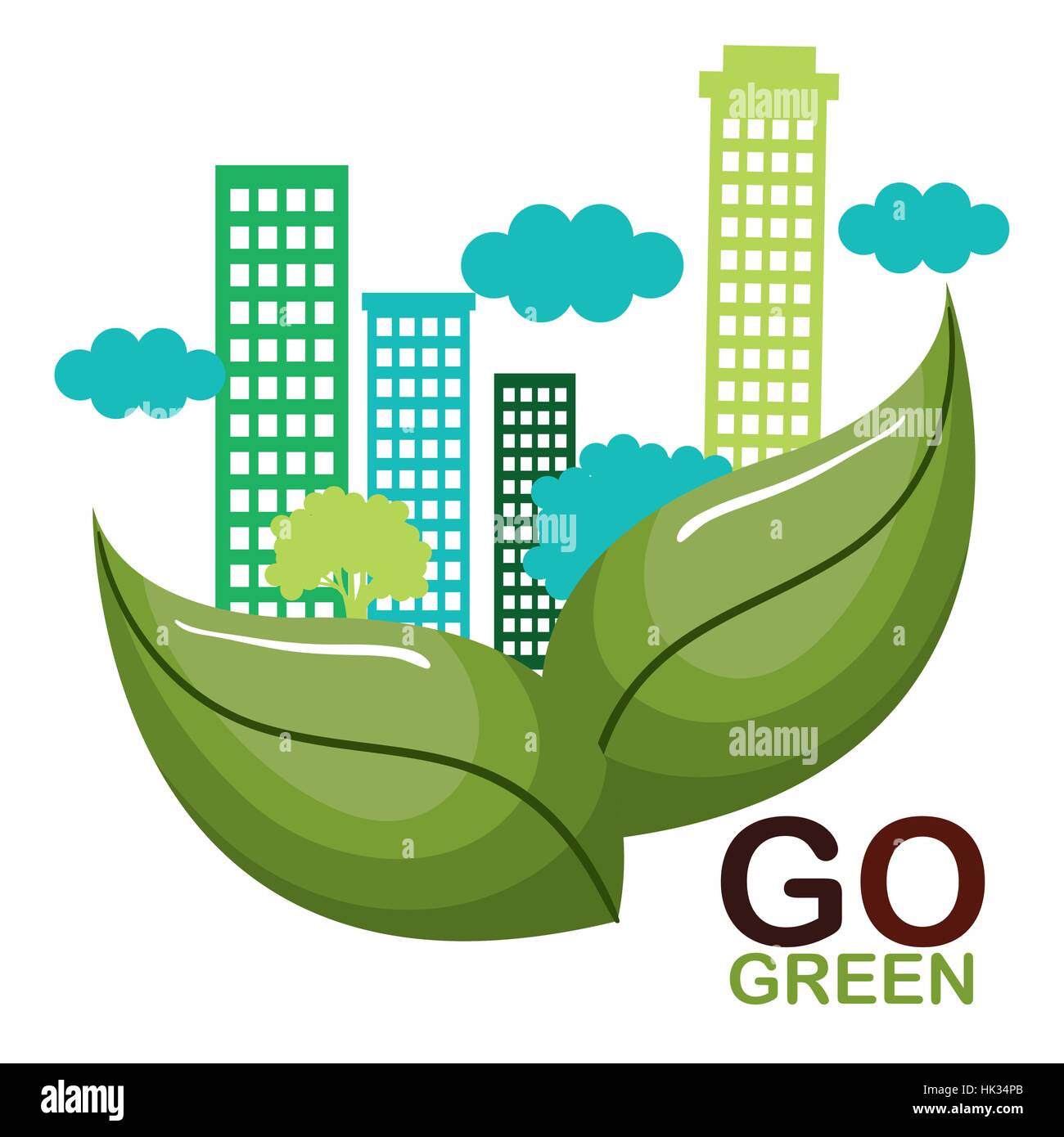 go green ecology poster vector illustration design Stock Vector Image ...