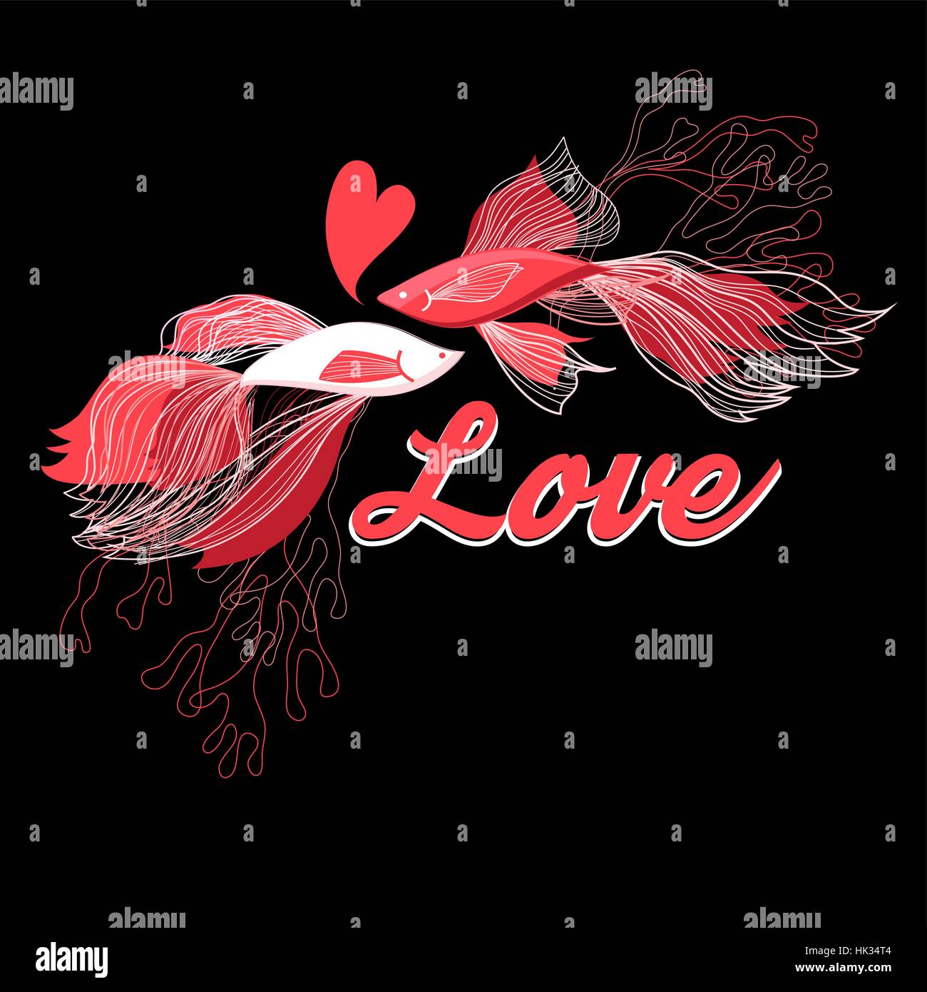 Fish heart Stock Vector Images - Alamy