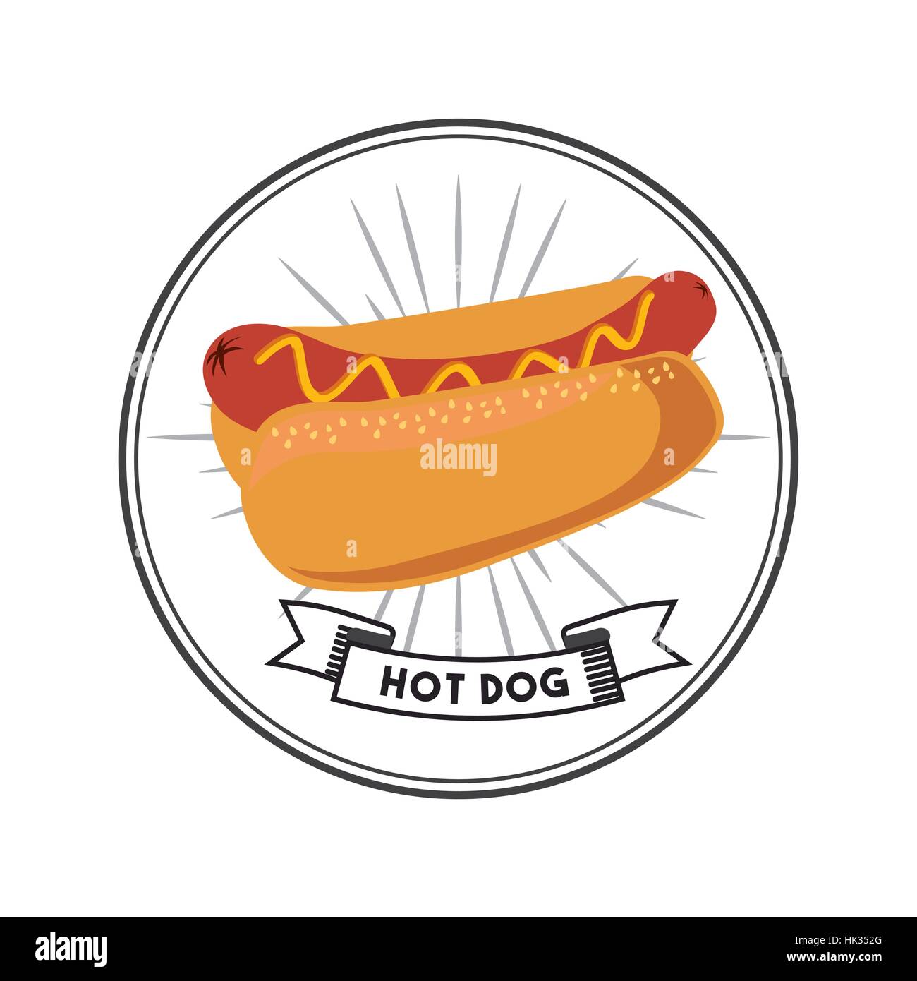 hot dog icon over white background. fast food concept. colorful design ...