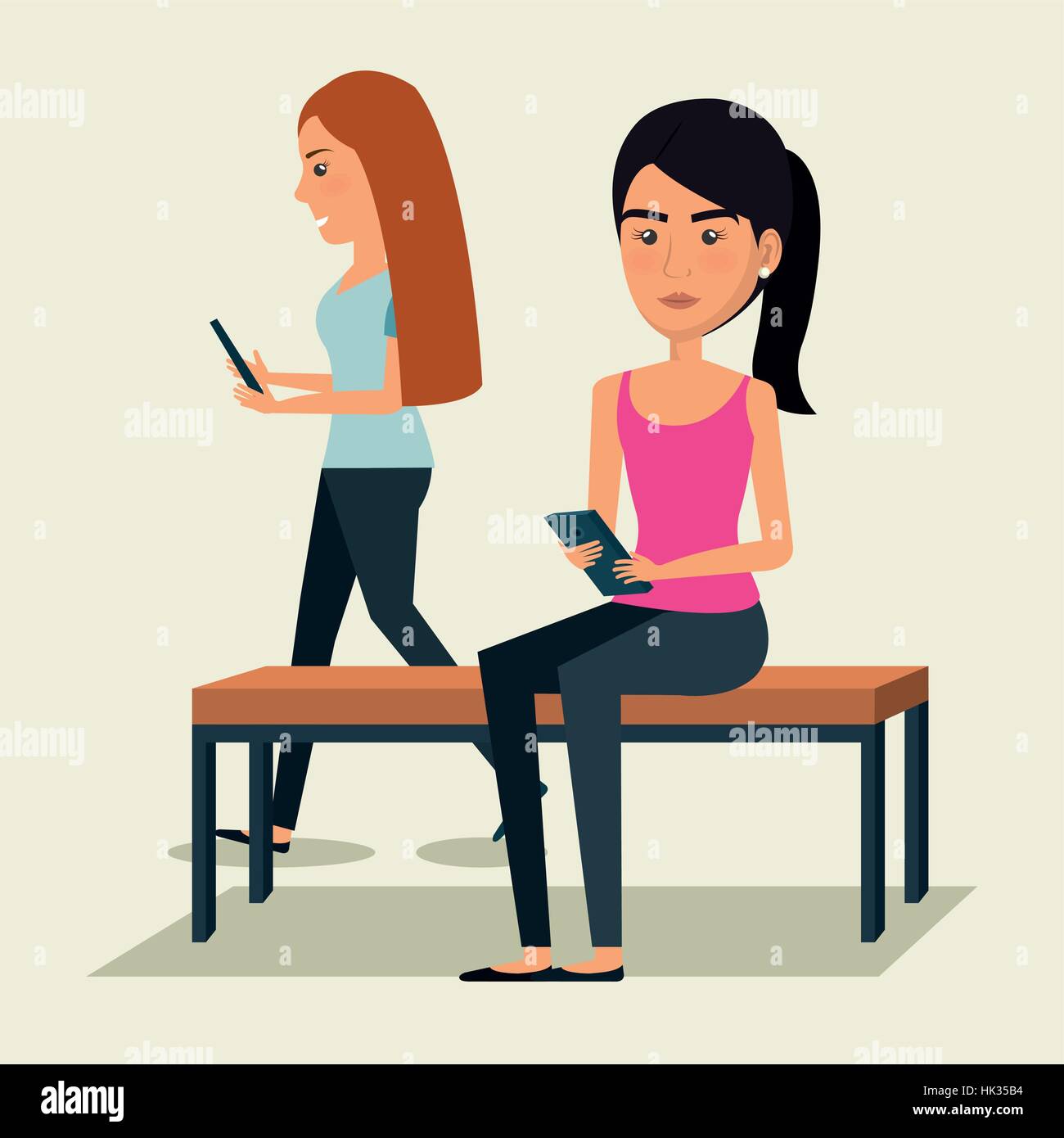 People using smartphone characters vector illustration design Stock ...