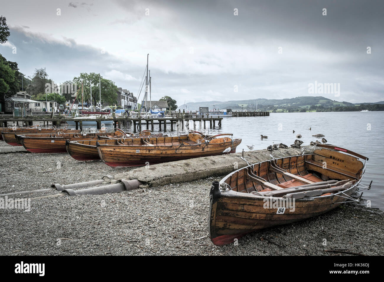 Boats for at Waterhead Stock Photo - Alamy