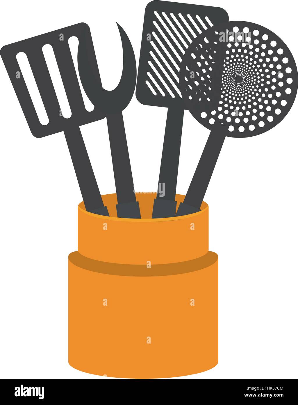 cartoon set utensil kitchen container vector illustration eps 10 Stock ...
