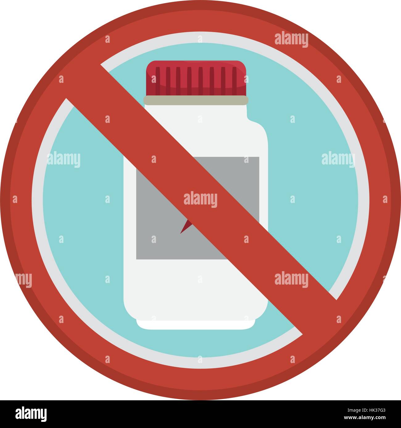 prohibited sign medicine bottle isolated icon vector illustration ...