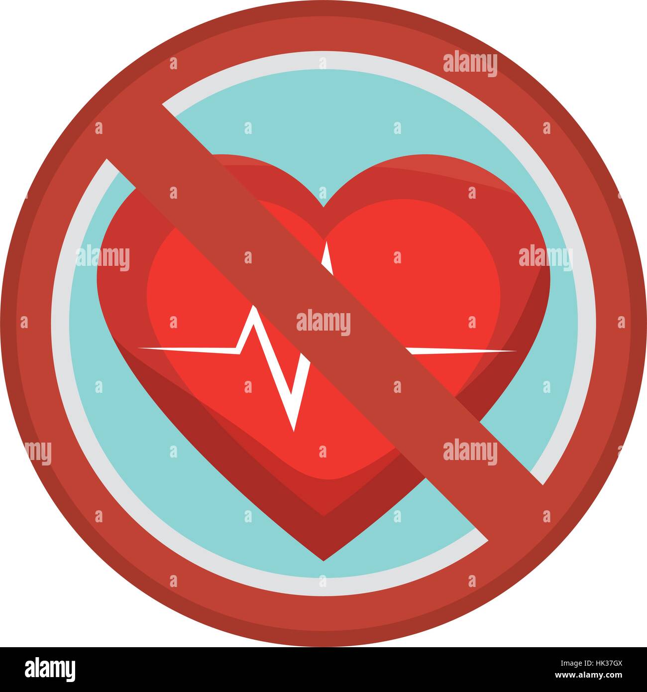 prohibited sign heart care isolated icon vector illustration design ...