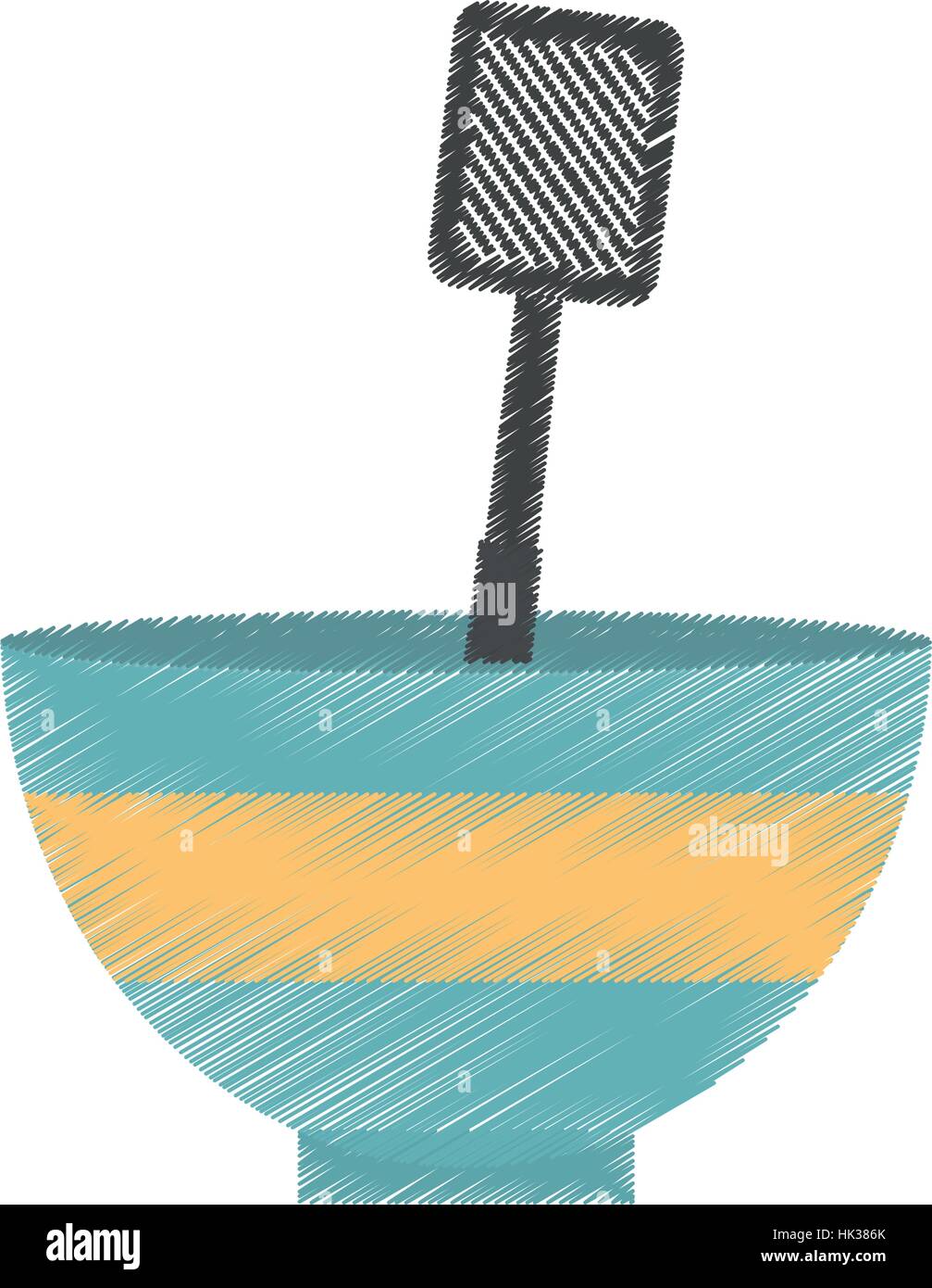 drawing bowl spatula grill utensil kitchen vector illustration eps 10 ...