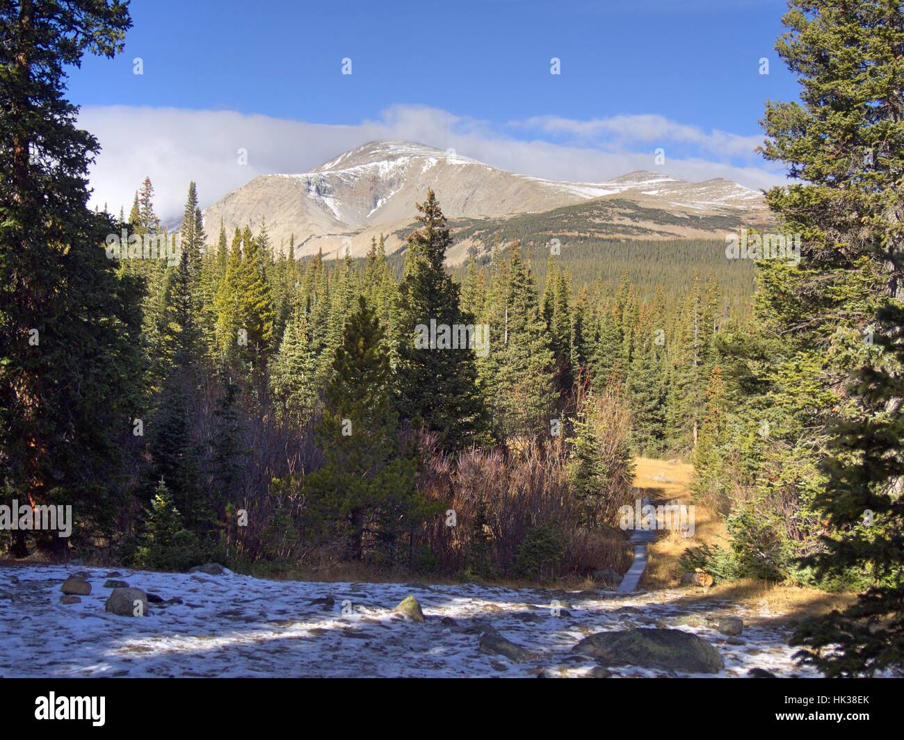 A photo of the 13,229ft tall Mt. Audubon from the start of the hiking ...