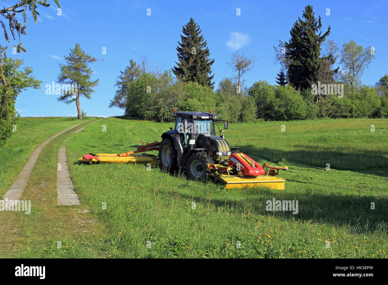 agriculture, farming, bavaria, tractor, farmer, hay, allgu, mow, drive ...