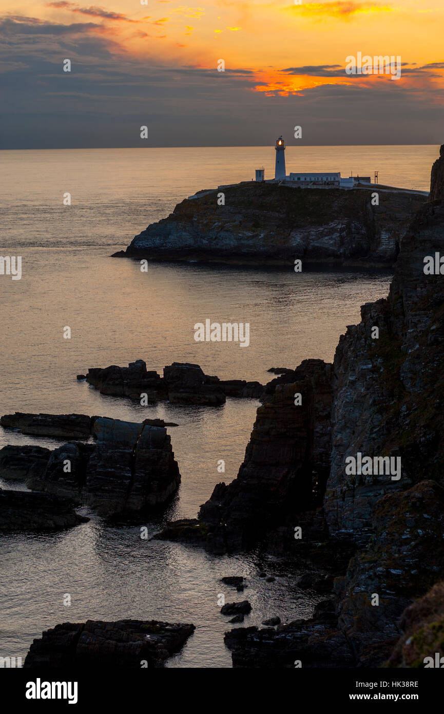 South Stack lighthouse on Holy Isle on trhe northwest tip of Anglesey ...