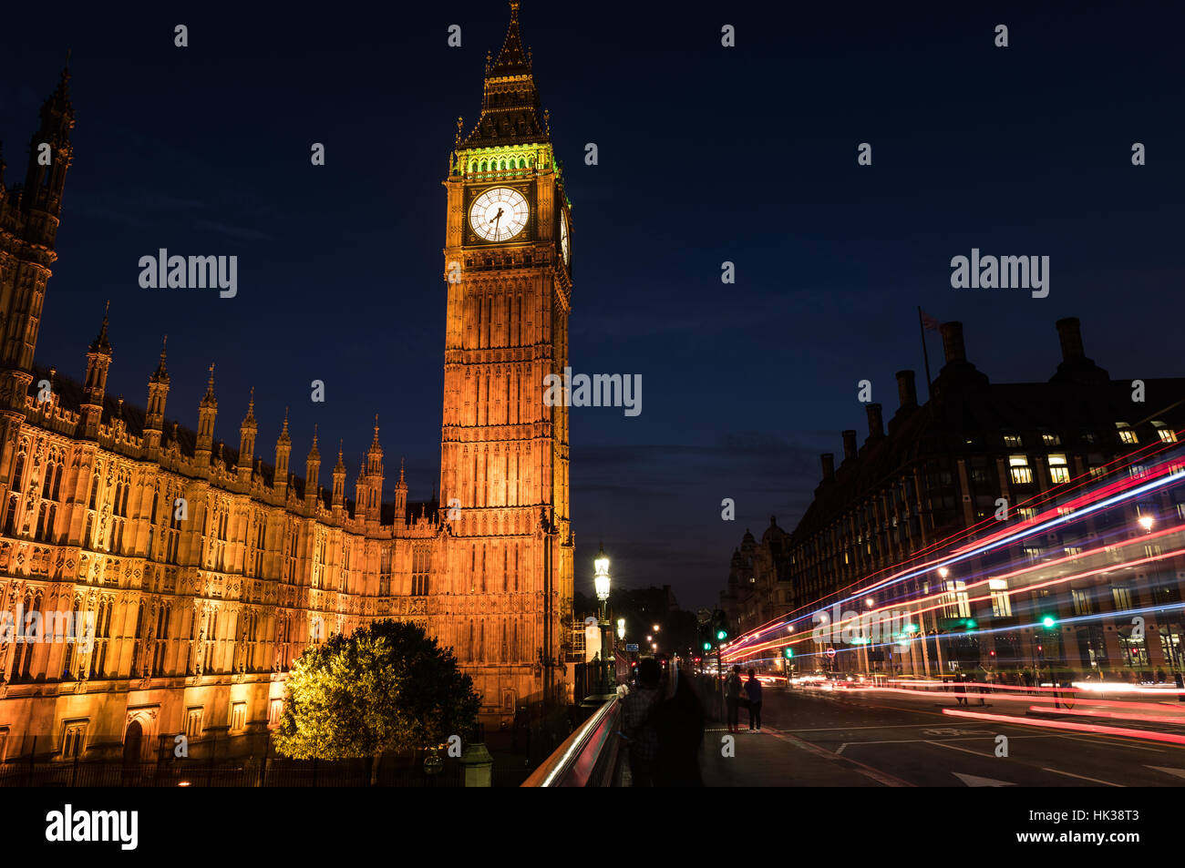 Big Ben London England Night Light Stock Photo - Alamy