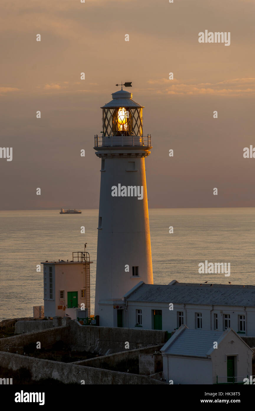 South Stack lighthouse on Holy Isle on trhe northwest tip of Anglesey ...
