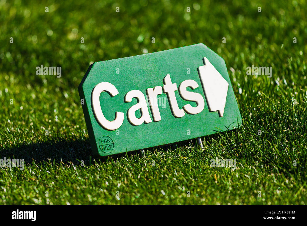 Carts sign on a golf course Stock Photo - Alamy