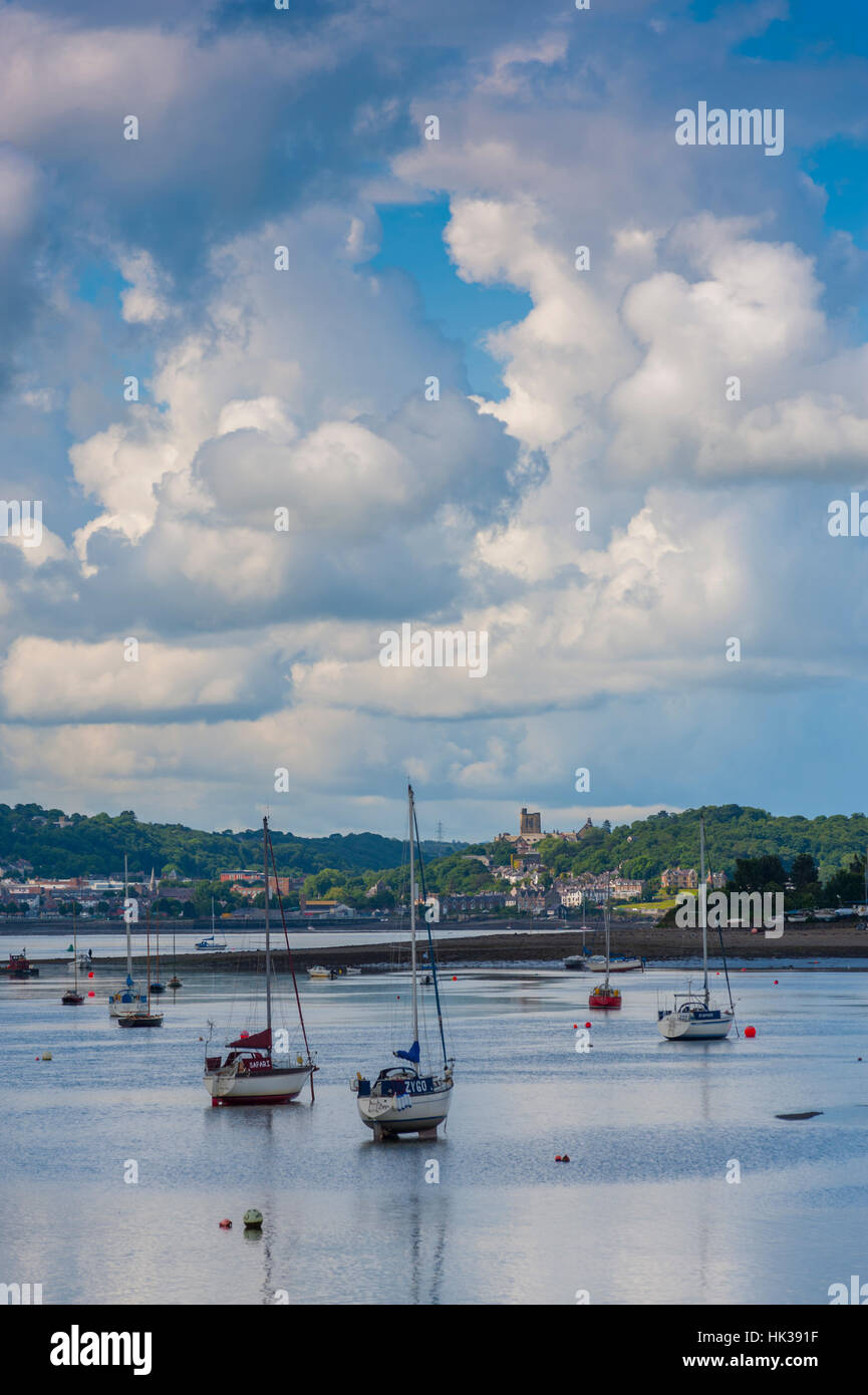 Looking across the Menai straits a half tide, from Beamaris towards ...