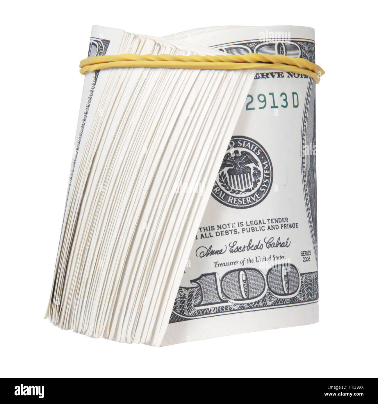 100 dollar bill rolled up hi-res stock photography and images - Alamy