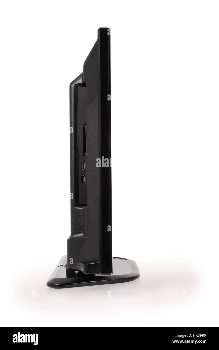 New TV isolated on white background (side view). Closeup with clipping ...