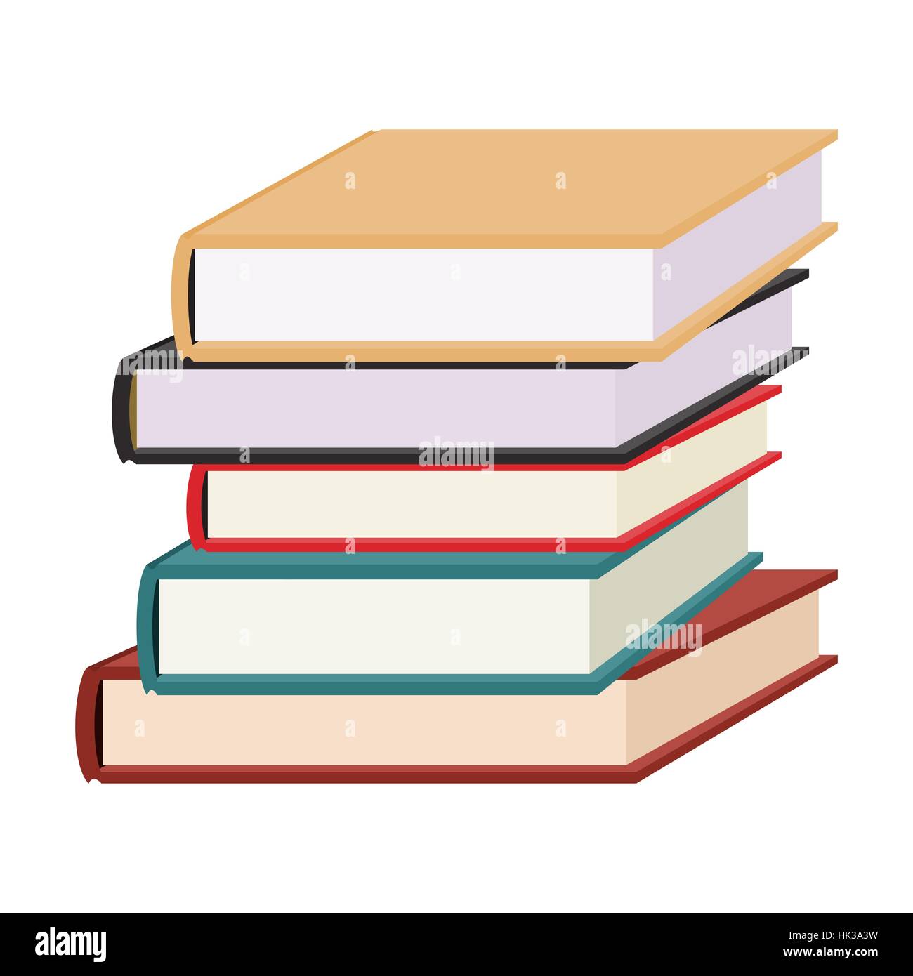 Stack Of Colored Books Vector Illustration Isolated From Background