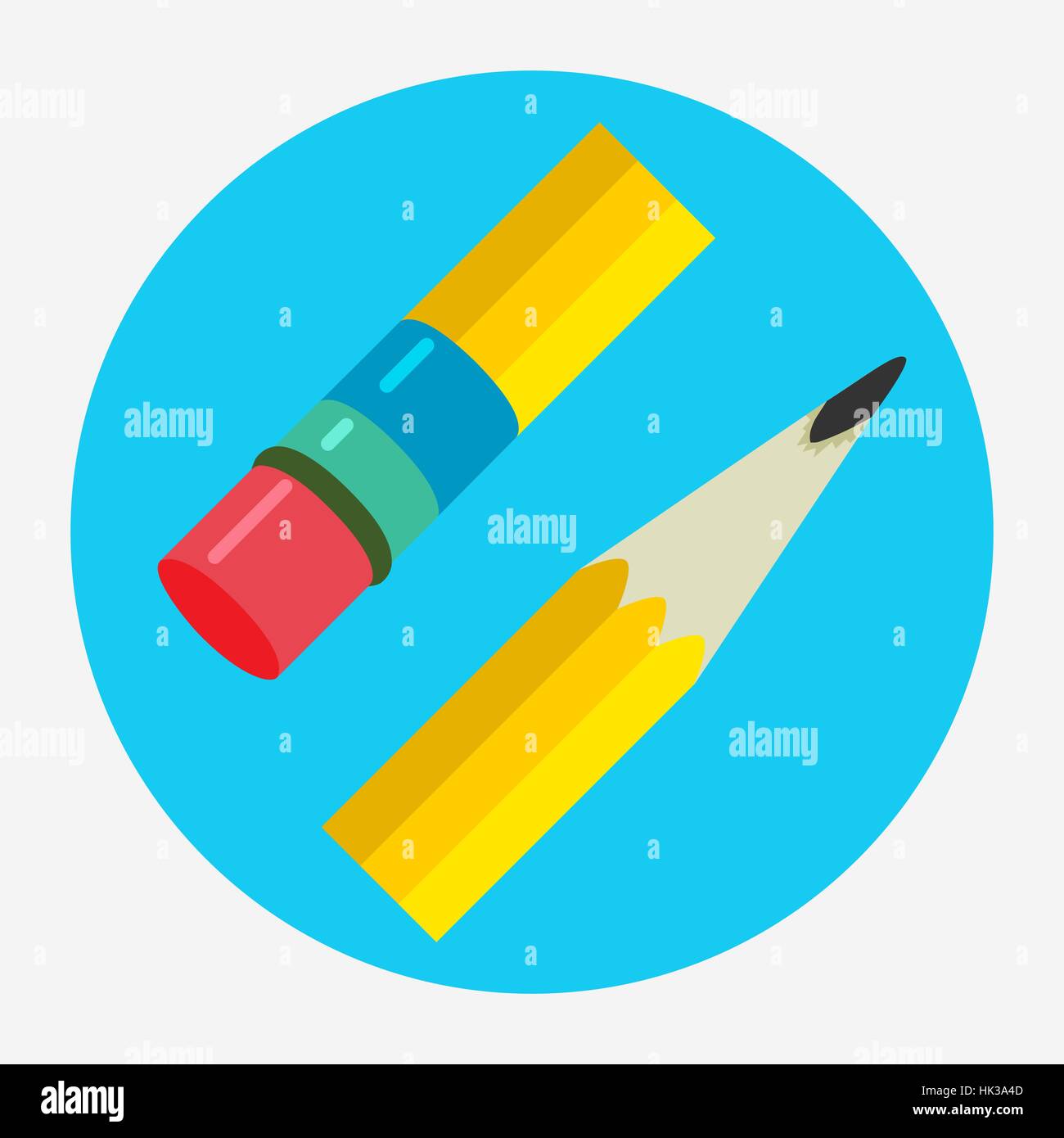 Pencil Icon flat vector illustration logo, symbol. For mobile user ...