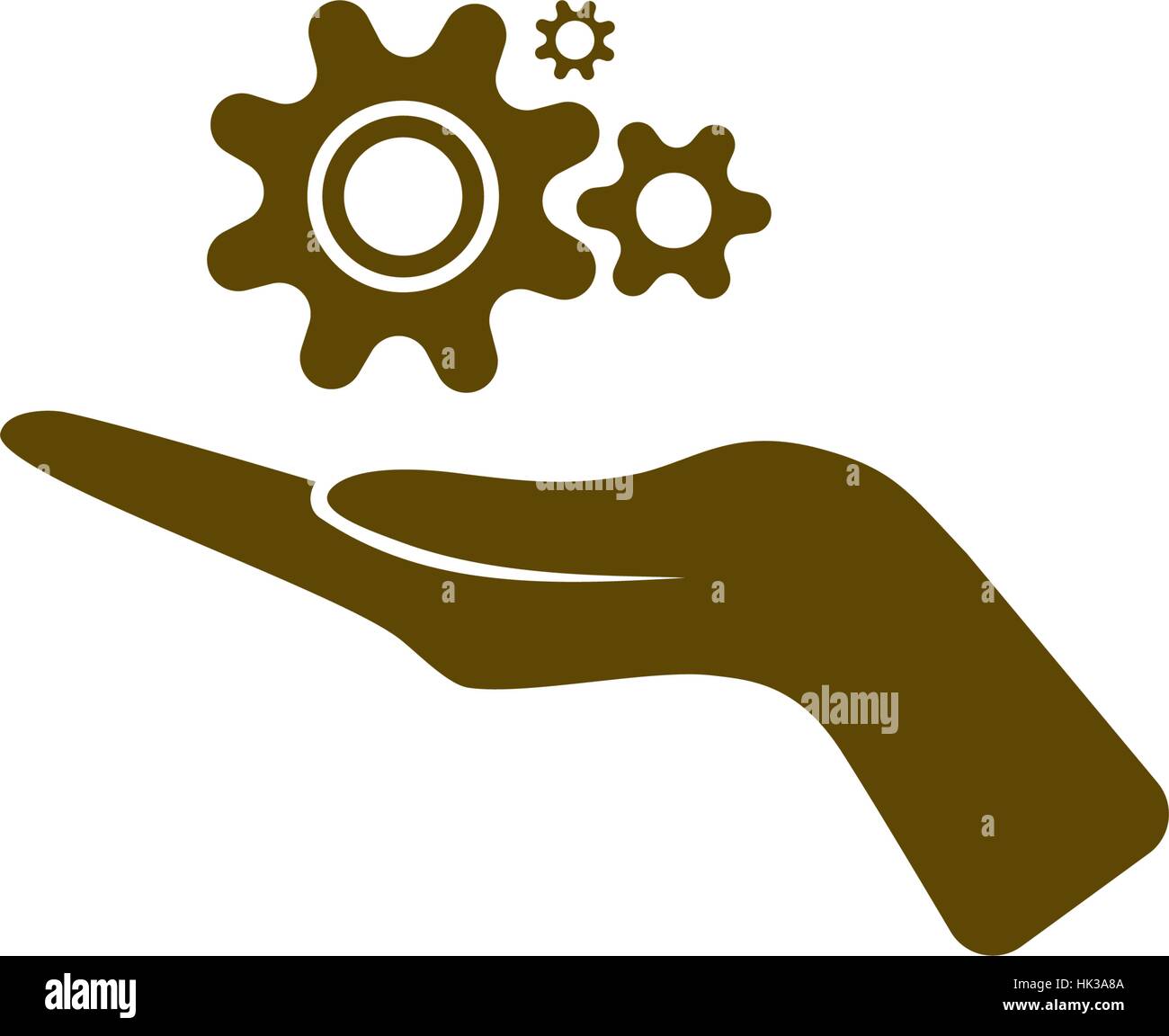 Isolated hand holding gear Stock Vector Images - Alamy