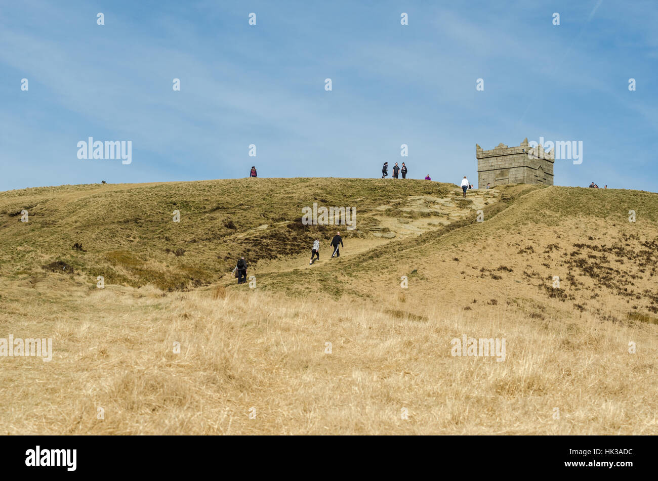 several people waking up to the Pike Tower on Rivington pike Stock ...