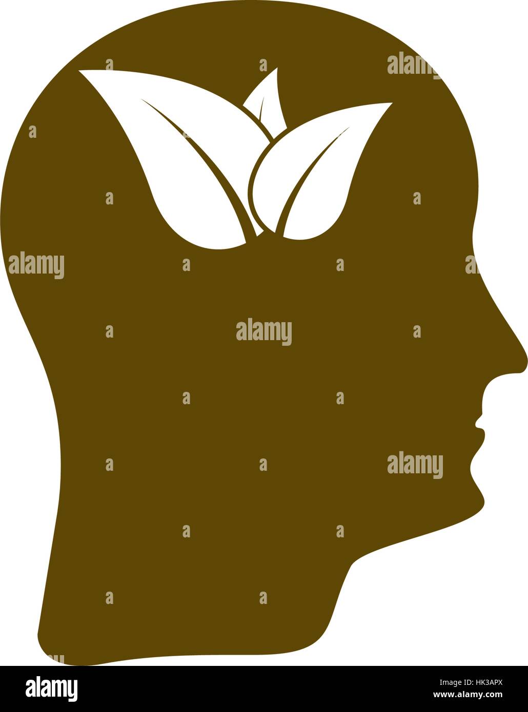 Green thinking head icon vector, solid illustration, pictogram isolated ...