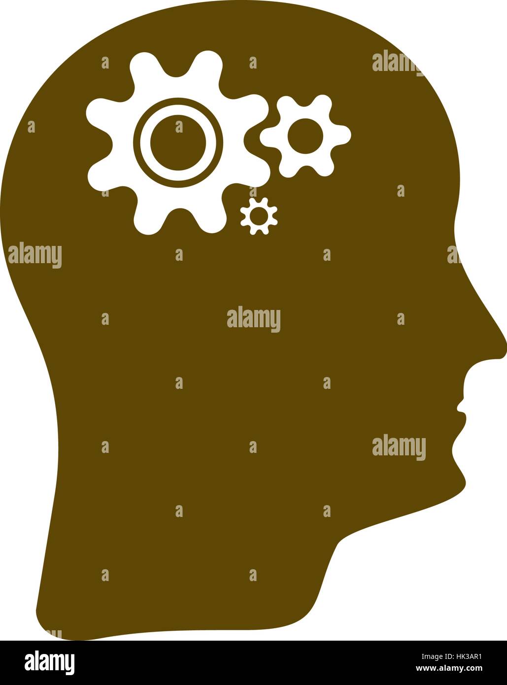 Brain Gears vector icon Stock Vector Image & Art - Alamy