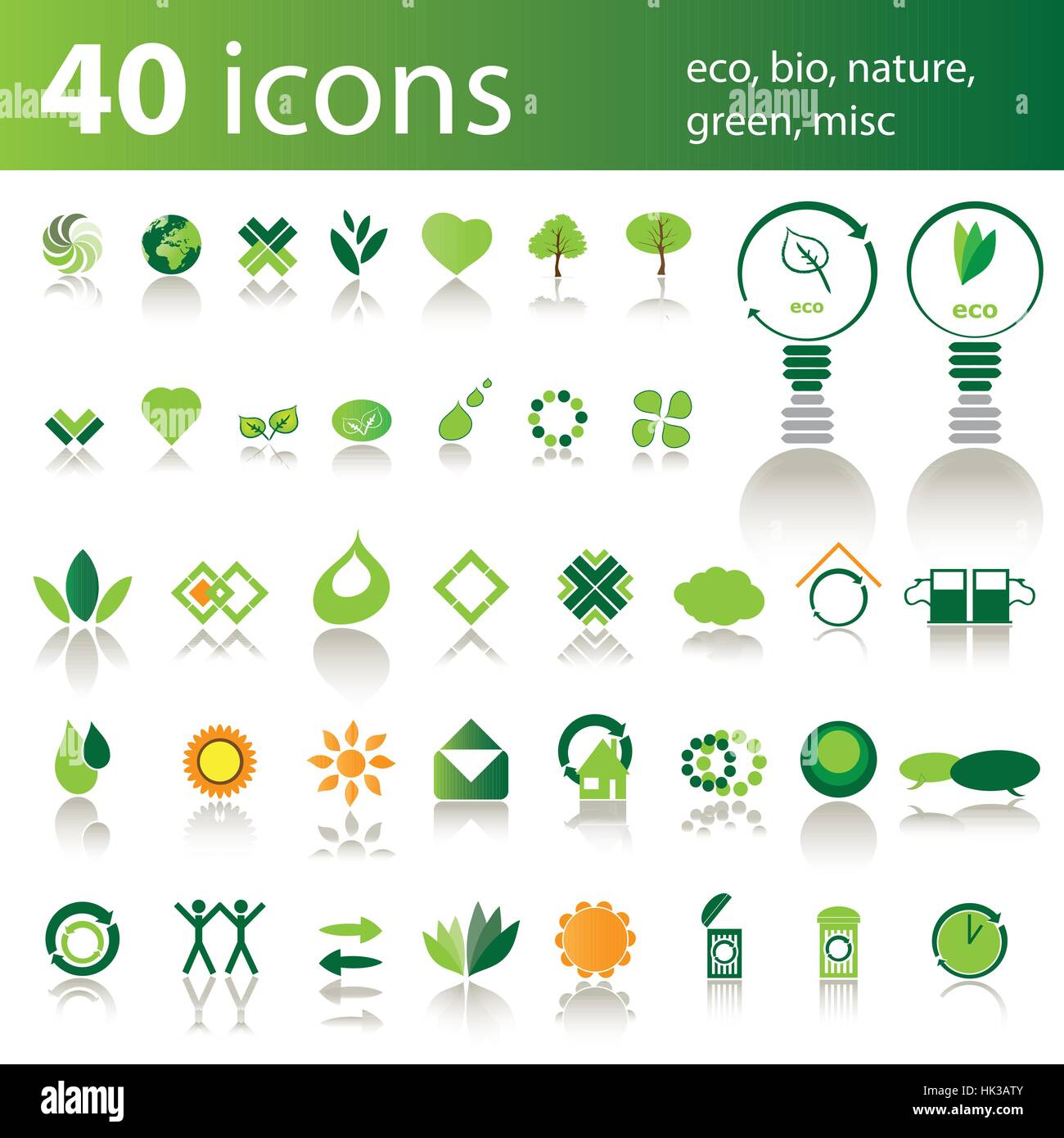 40 Icons: Eco, Bio, Nature, Green, Misc Stock Vector Image & Art - Alamy