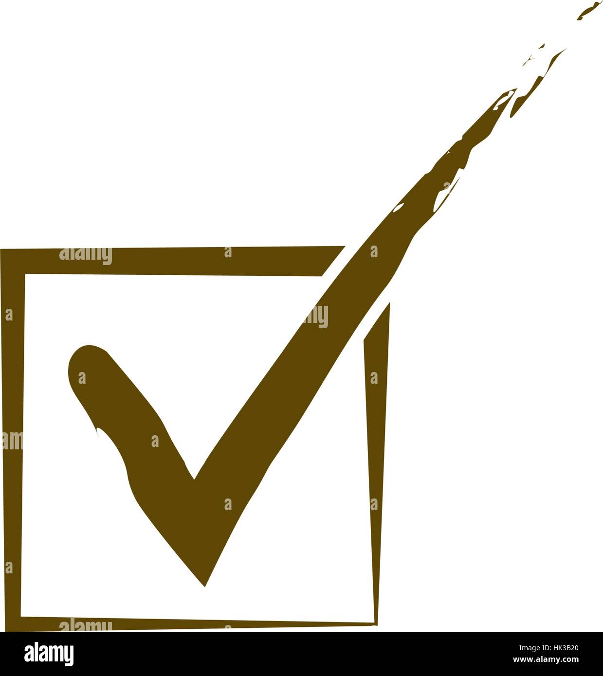 Flat paper cut style icon of check box. Vector illustration Stock ...