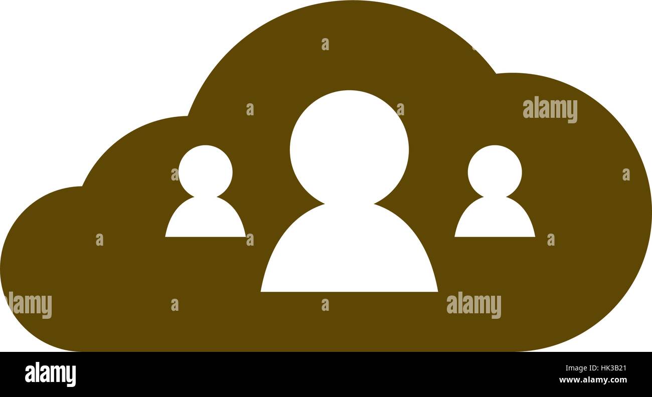 Customers connected to cloud service vector icon Stock Vector Image ...