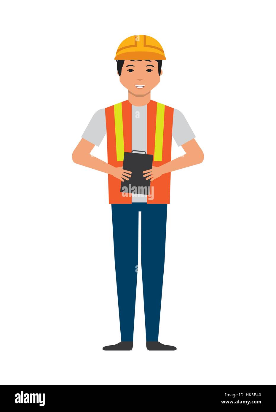 construction worker cartoon icon over white background. colorful design ...