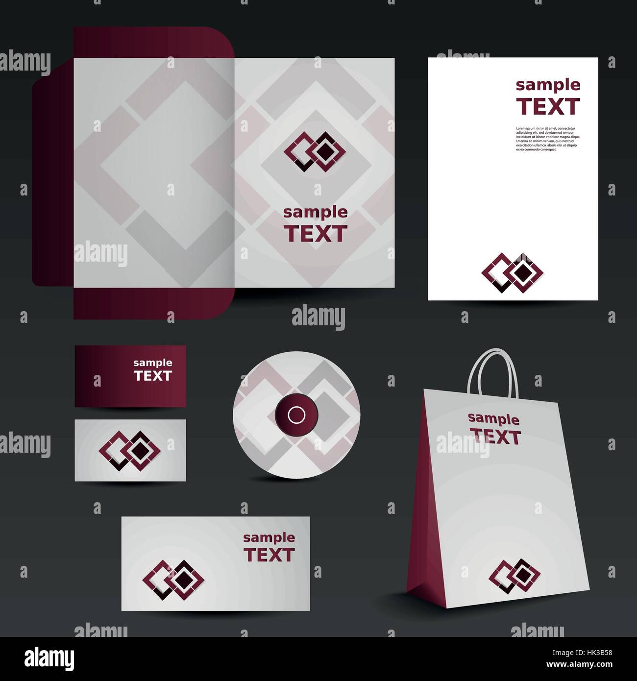 Stationery Template Design and Business Set: Envelope, Business Card ...