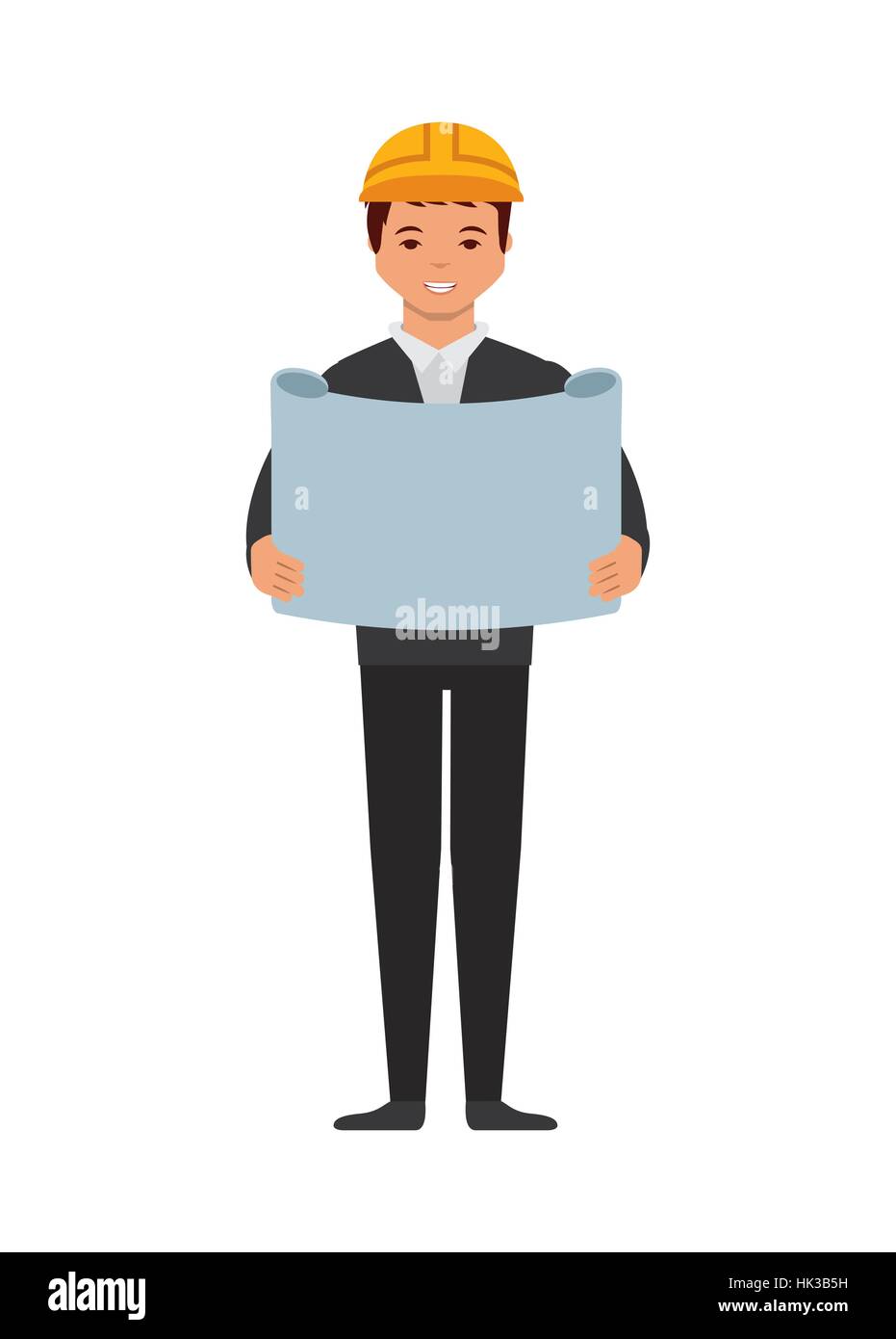 engineer man cartoon icon over white background. colorful design ...